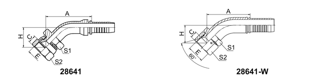 China HYDRAULIC 28641 45°JIS METRIC FEMALE 60°CONE SEAT Manufacturers and Suppliers - Xindu ...